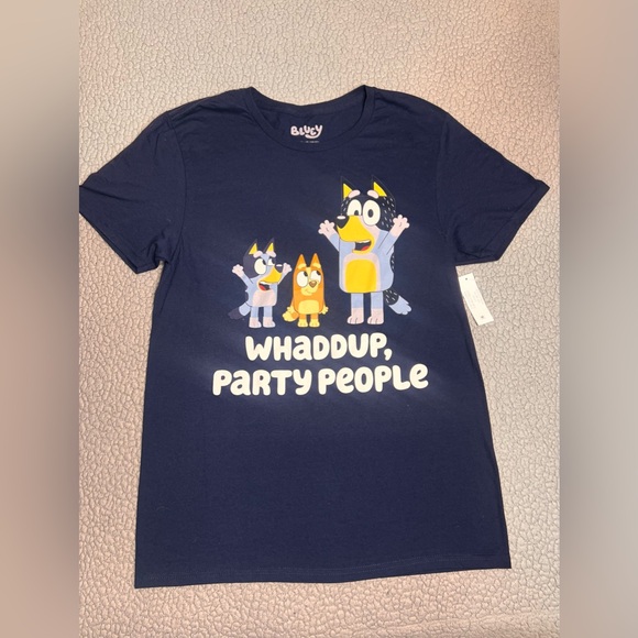 Bluey | Shirts & Tops | Bluey T Shirt Navey Blue With Graphic Print Big ...